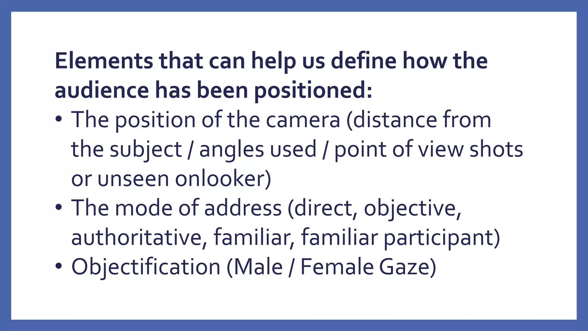 Audience Positioning Unit 1 Representations | PPTX