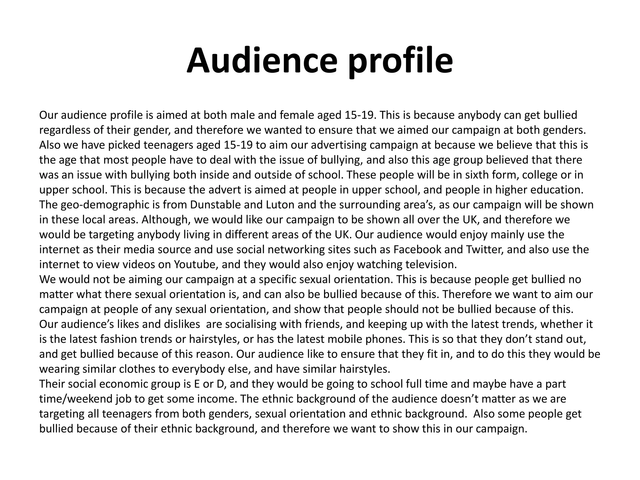 Audience profile | PPTX