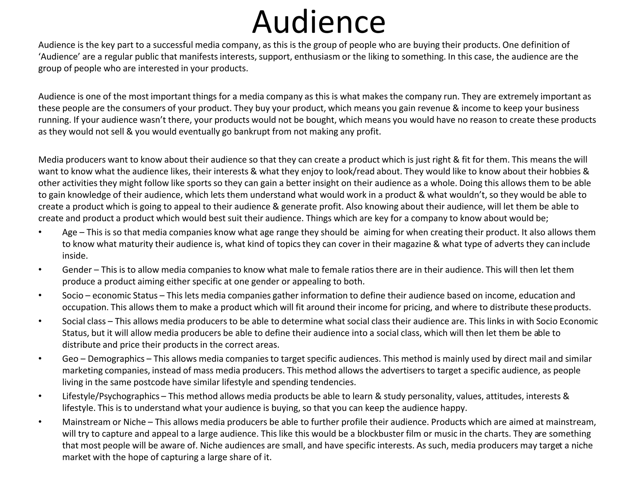 Audience profiling task 2 | PPTX