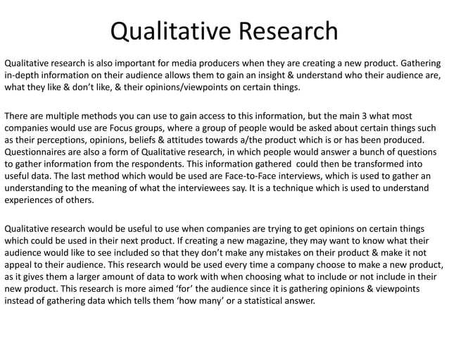 Audience profiling task 2 | PPT