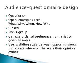Audience Questionnaire | PPT