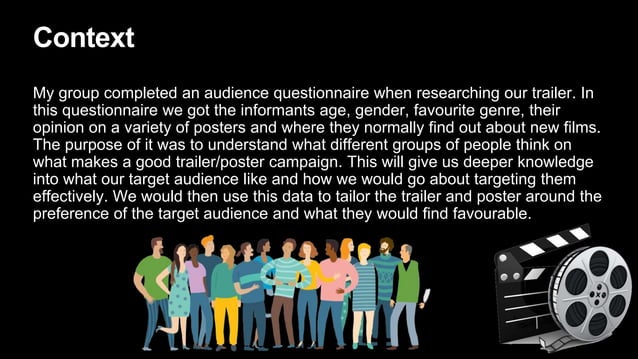 Audience questionnaire pptx | PPTX | Movies | Entertainment