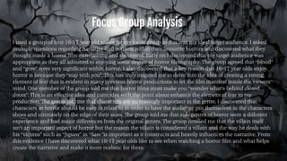 Horror Focus Group & Questionnaire Analysis | PPT