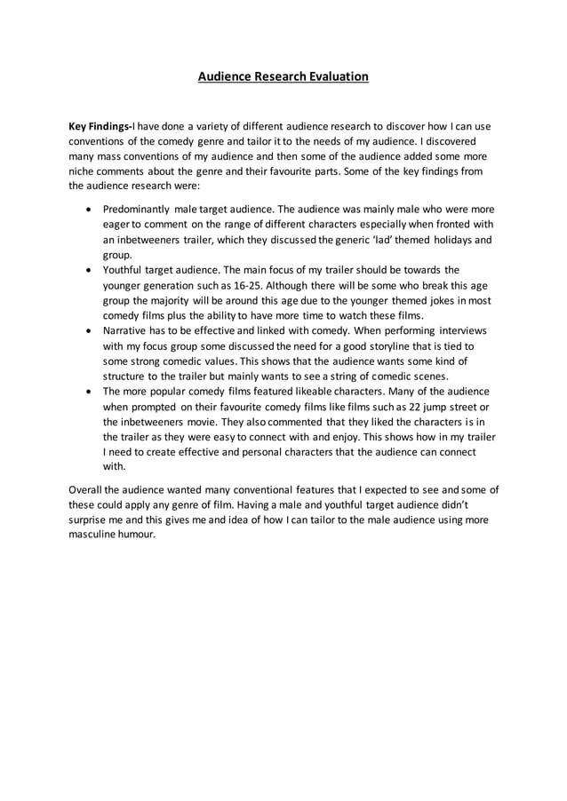 Audience research evaluation | DOCX