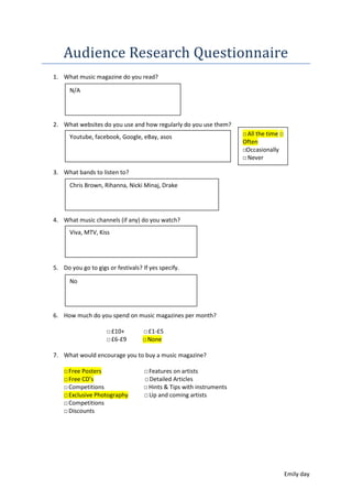 Audience research questionnaire | DOCX