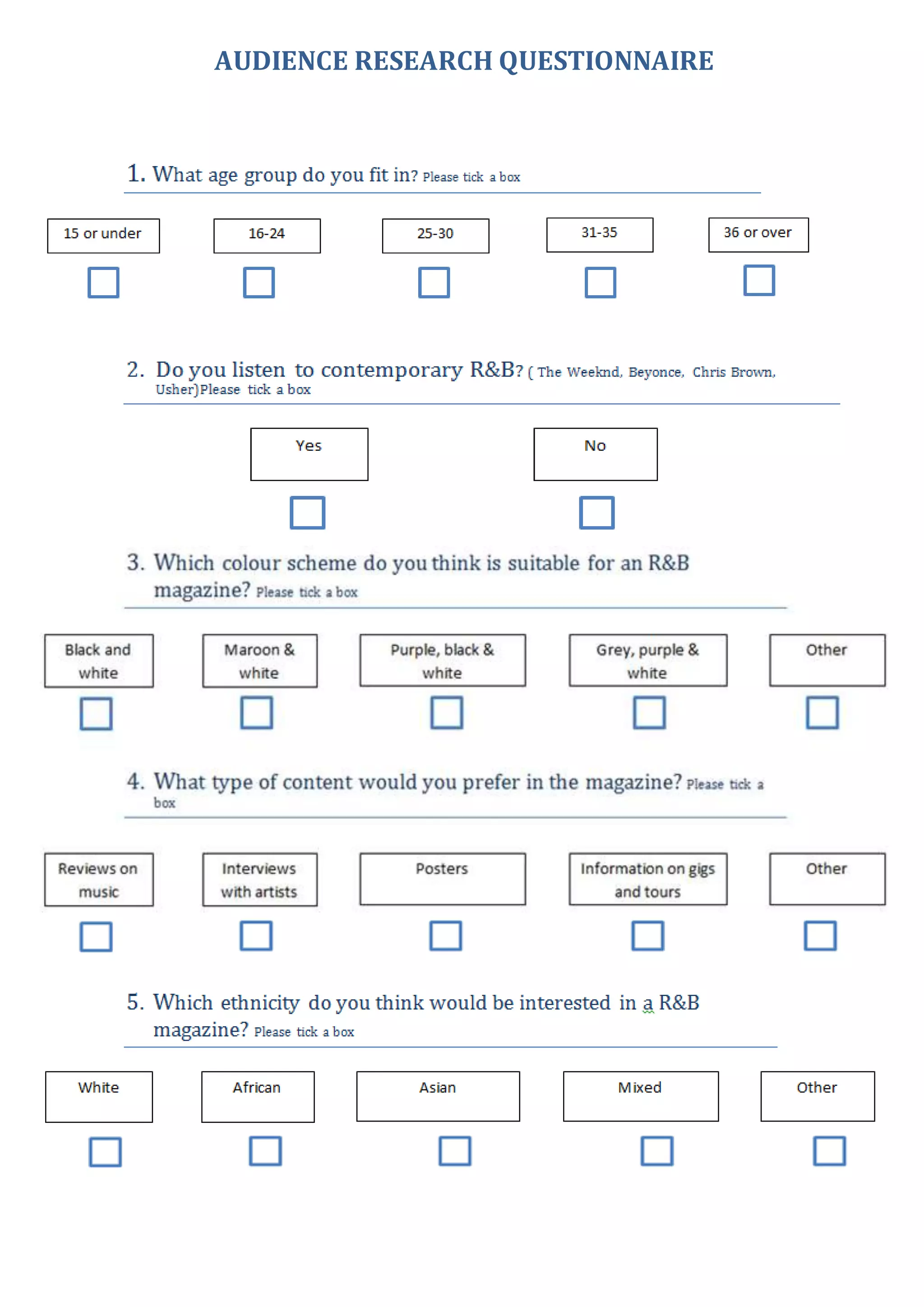 Audience research questionnaire | DOCX