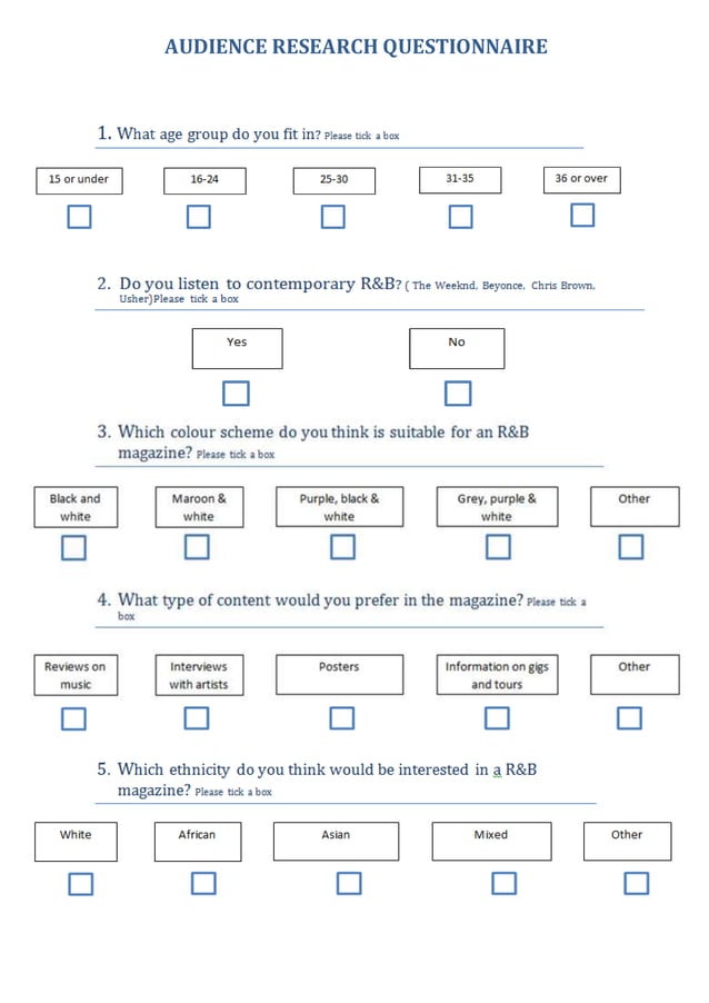 Audience research questionnaire | DOCX