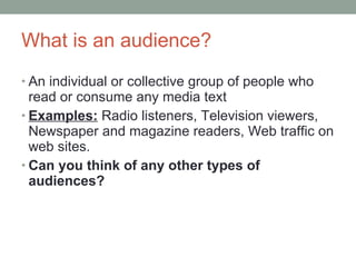 Media Audiences an Introduction | PPT