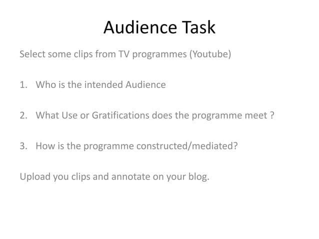 Audience task | PPT