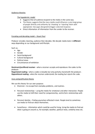 Audience theories | PDF