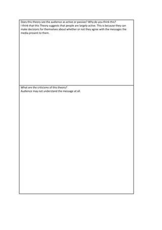 Audience Theories- Reception Theory | PDF