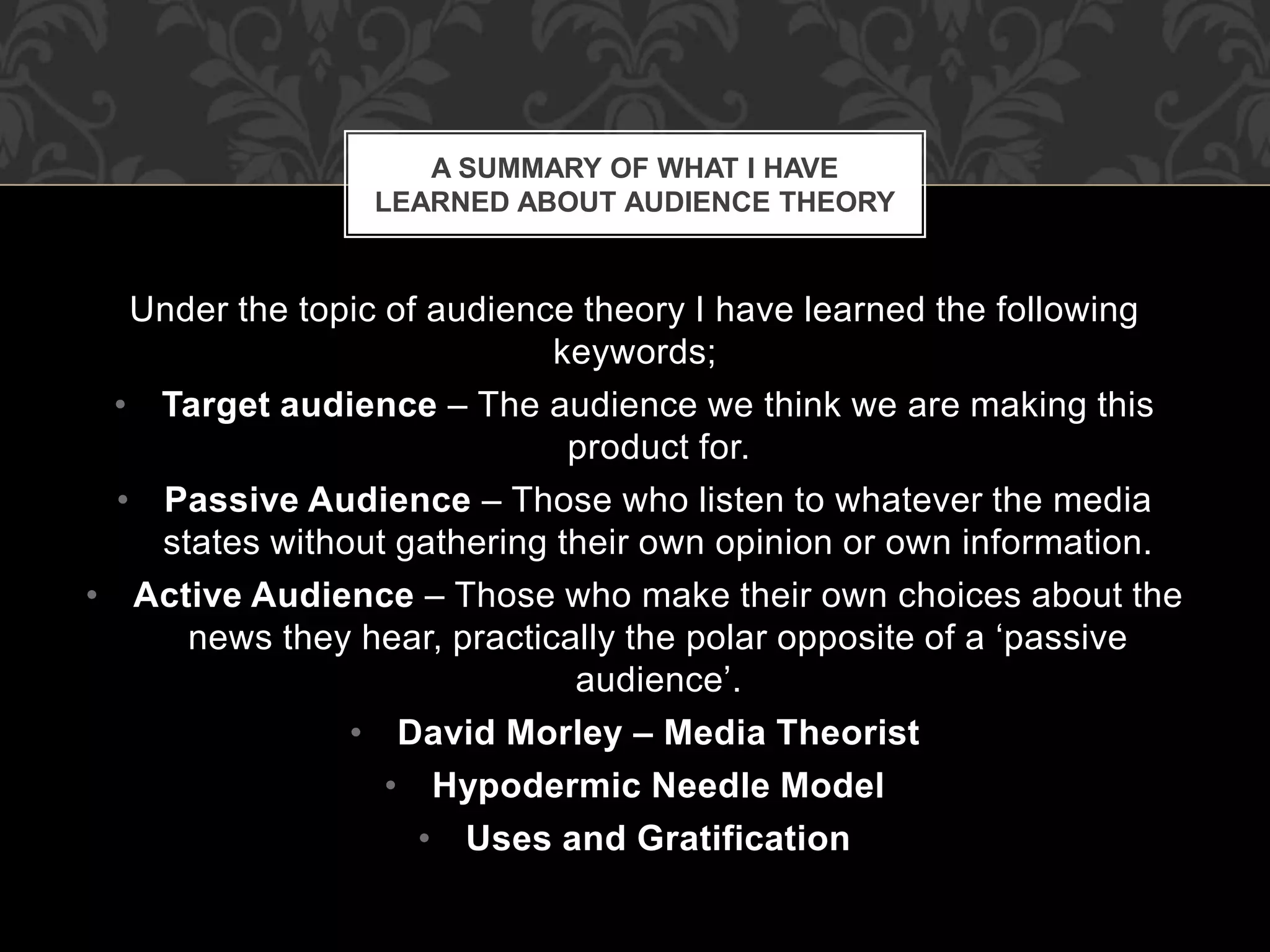 AS Media Research: Audience Theory | PPT