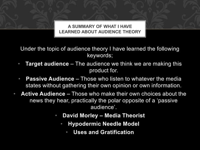 AS Media Research: Audience Theory | PPT