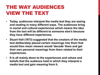 Audience theory | PPTX | Genres