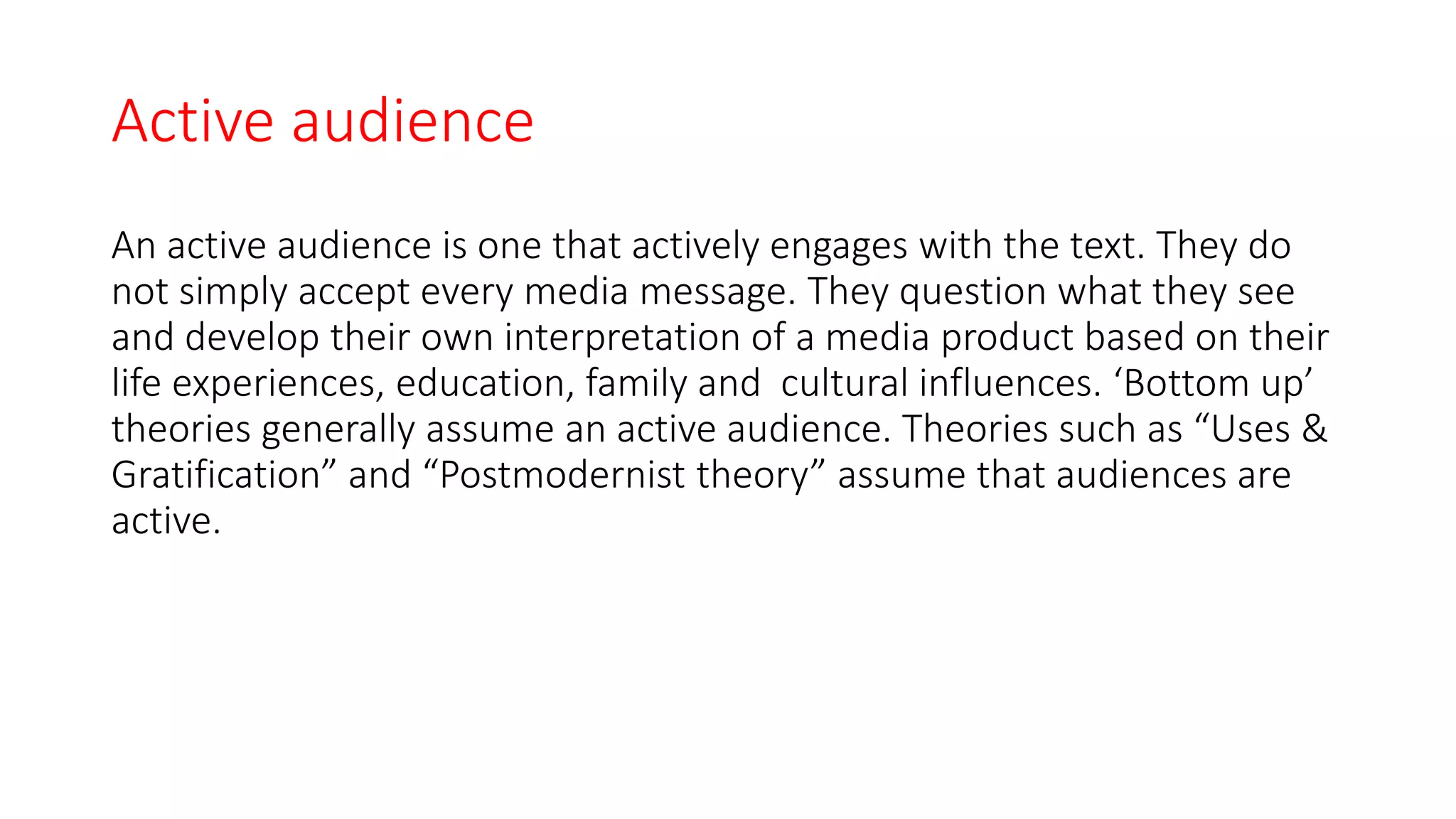 Audience theory | PPT