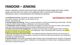 AUDIENCE THEORY -- FANDOM -- JENKINS.pptx