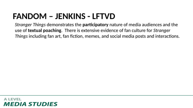 AUDIENCE THEORY - JENKINS ON FANDOMS.pptx