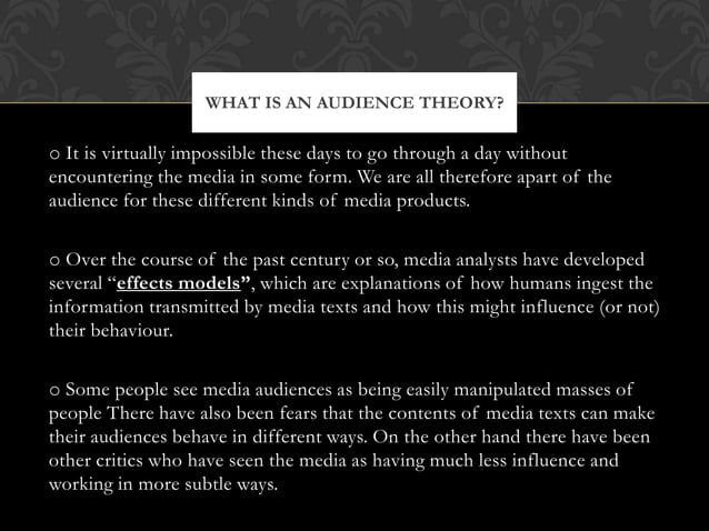 Audience Theory | PPT