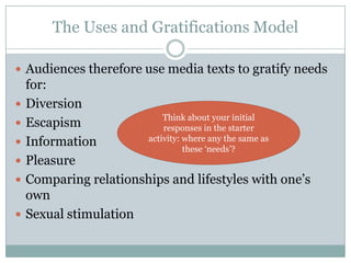 A2 Media Studies Audience theory | PPT