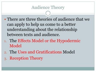 A2 Media Studies Audience theory | PPT