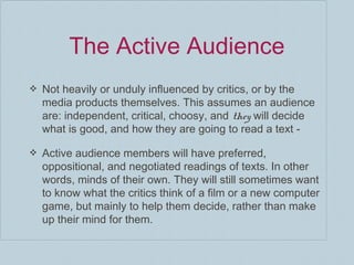 Audience theory summary | PPT