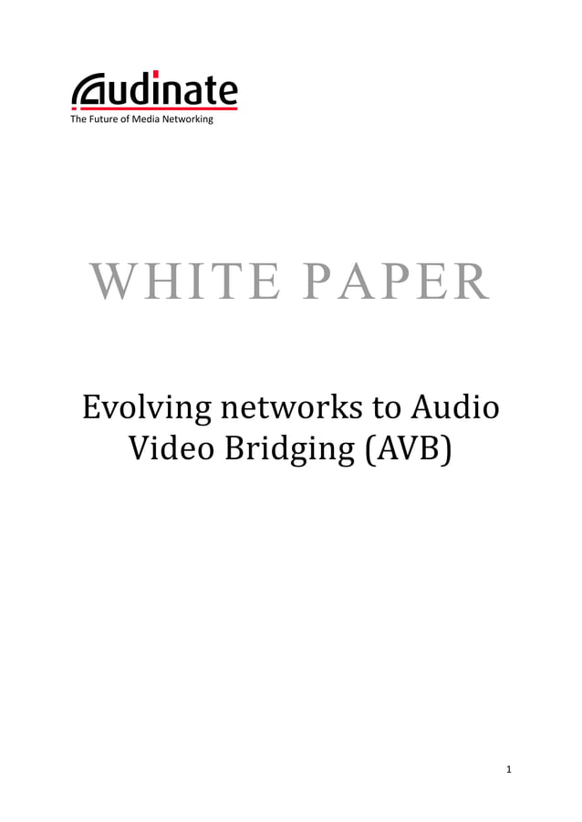 Audinate avb white paper v1.2 | PDF | Computer Networking | Computing