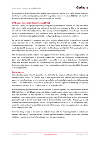 Audinate avb white paper v1.2 | PDF