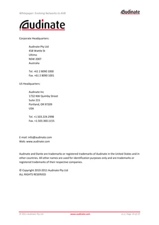 Audinate avb white paper v1.2 | PDF