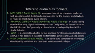 audio media and information presentation | PPTX