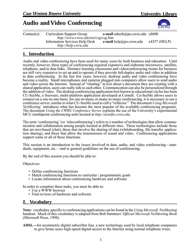 Audio and Video Conferencing | PDF