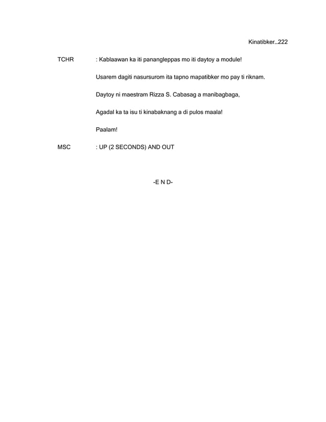 Audio based script ilokano | PDF