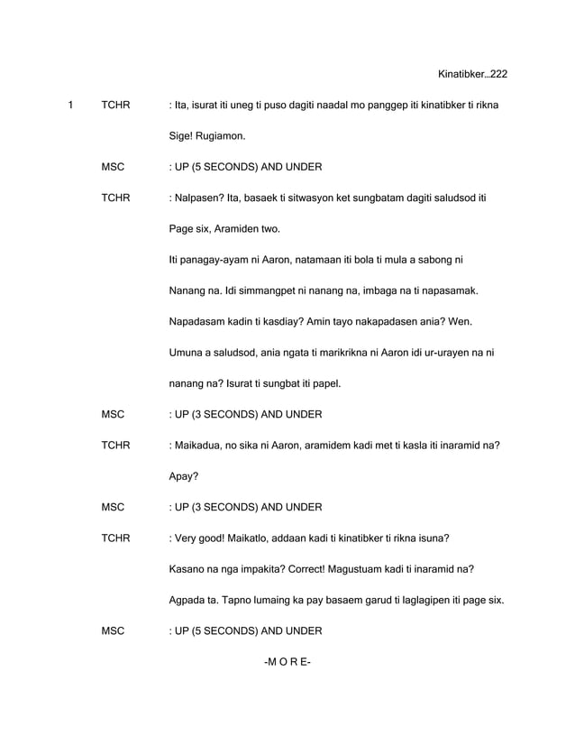 Audio based script ilokano | PDF