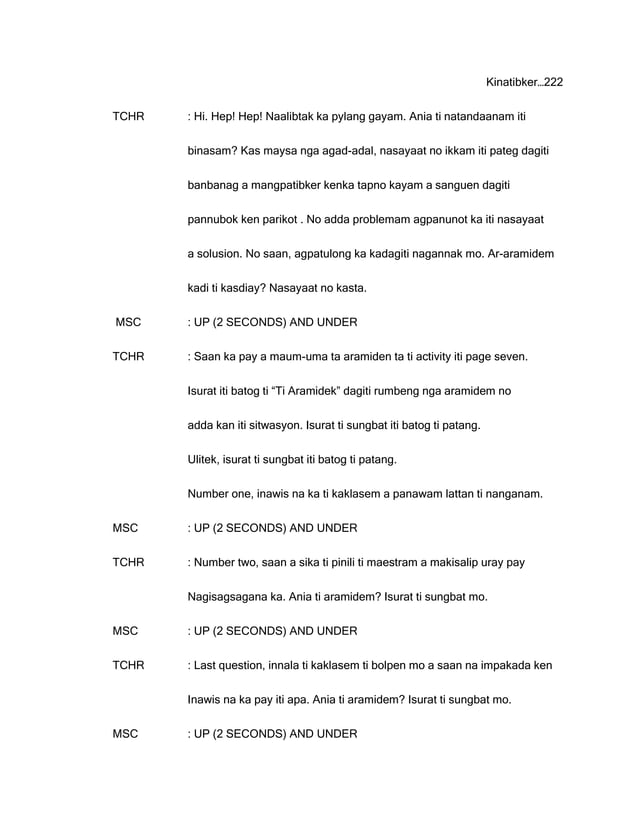 Audio based script ilokano | PDF