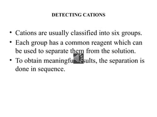 AUDIO -CHM 102--MODULE 1 --QUALITATIVE ANALYSIS.pptx | Chemistry | Science