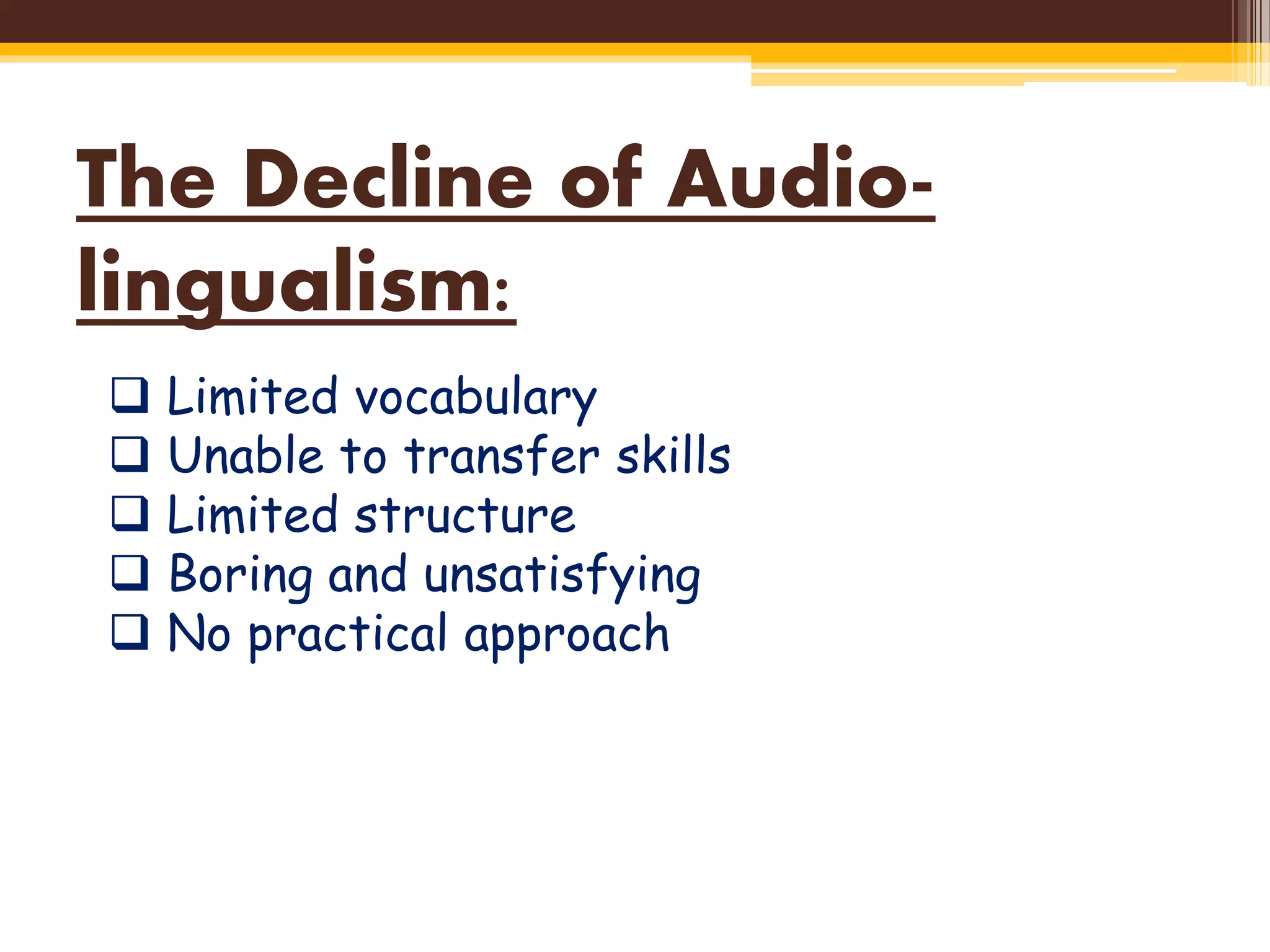 Audio lingual Method of teaching | PPTX | Education