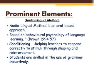 Audio lingual Method of teaching | PPTX