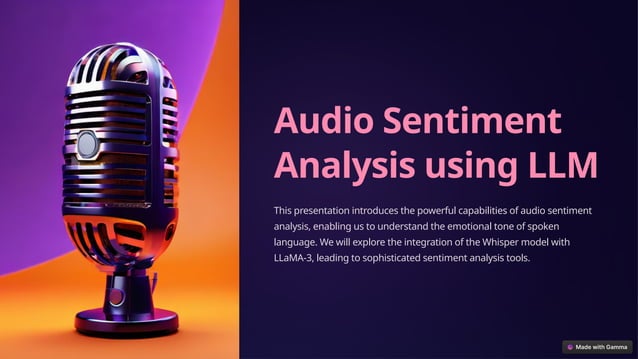 Audio Sentiment Analysis Using Llm Pptz Pptx Technology And Computing