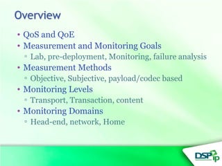 IPTV QoE Monitoring | PPT