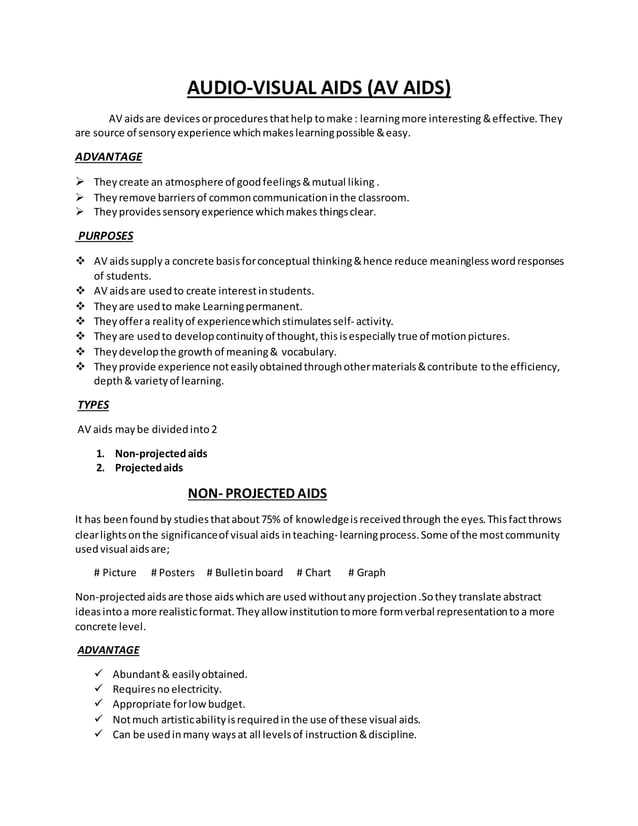 Audio visual aids | PDF
