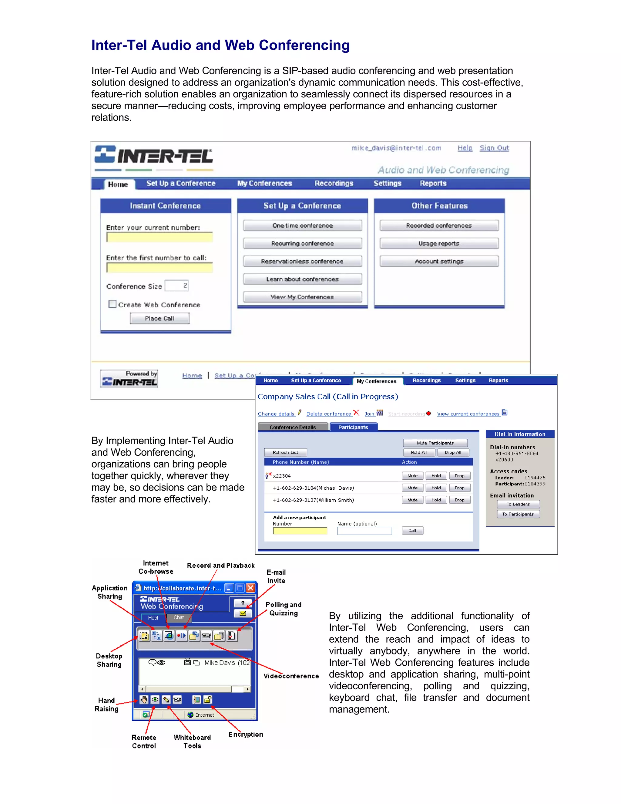 Audio Web Conferencing | DOC | Web Conferencing | Computer Software and Applications