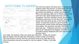 Audio advert proposal (all sections) | PPTX | Primary Education | Education