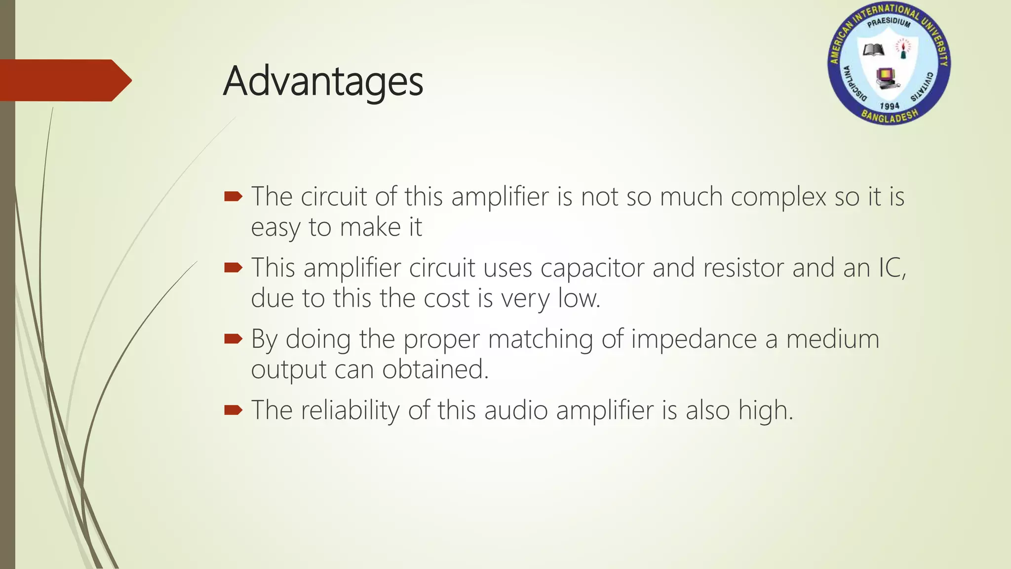 Audio amplifier with equalizer | PPTX