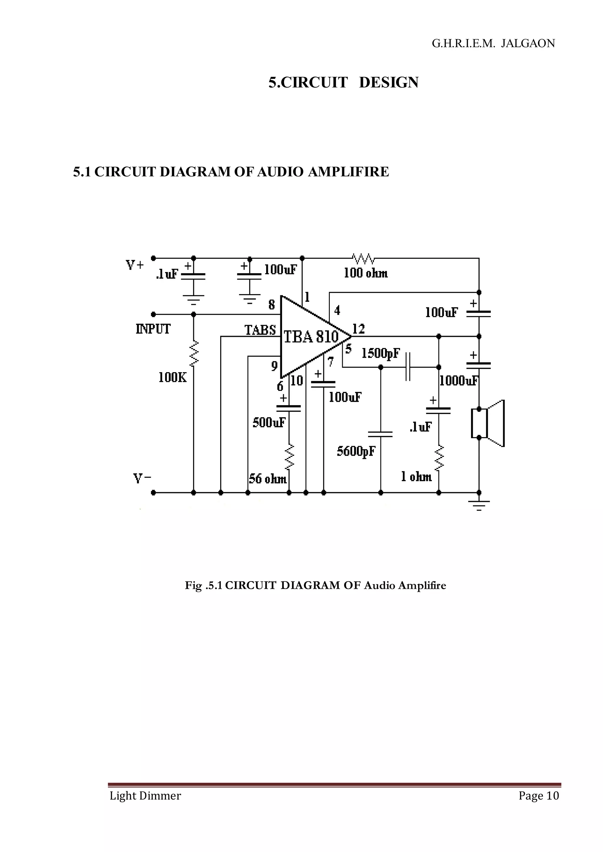 Audio Amplifier with circuit diagram | DOCX
