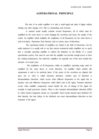 Audio Amplifier with circuit diagram | DOCX