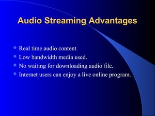 Audio and video streaming | PPT