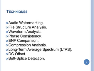 Audio authentication techniques | PPTX