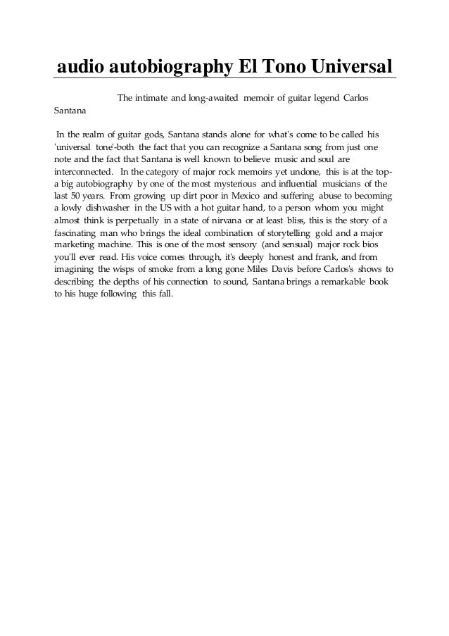 audio autobiography El Tono Universal