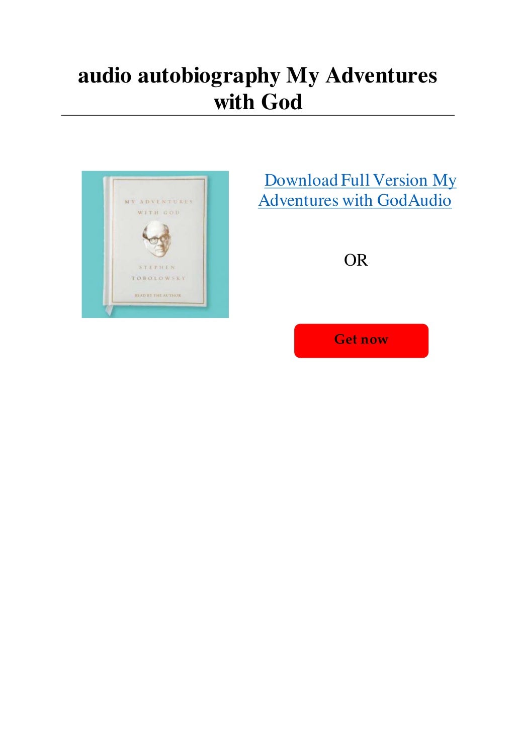 audio autobiography My Adventures with God