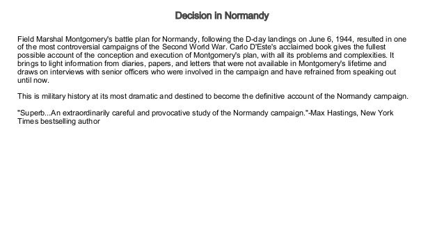of Decision in Normandy Free | Decision in Normandy Free | History Free