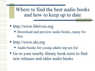 Audio Books Powerpoint Test | PPT